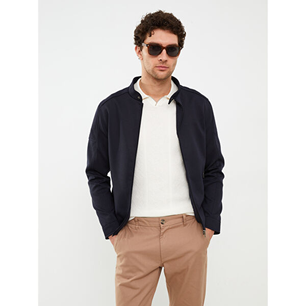 Standart Kalıp Biker Yaka Erkek Mont