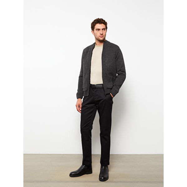 Standart Kalıp Dik Yaka Uzun Kollu Erkek Triko Hırka Standart Kalıp Dik Yaka Uzun Kollu Erkek Triko Hırka