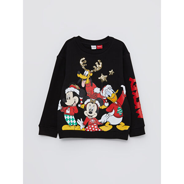 Bisiklet Yaka Disney Baskılı Uzun Kollu Kız Çocuk Sweatshirt Bisiklet Yaka Disney Baskılı Uzun Kollu Kız Çocuk Sweatshirt