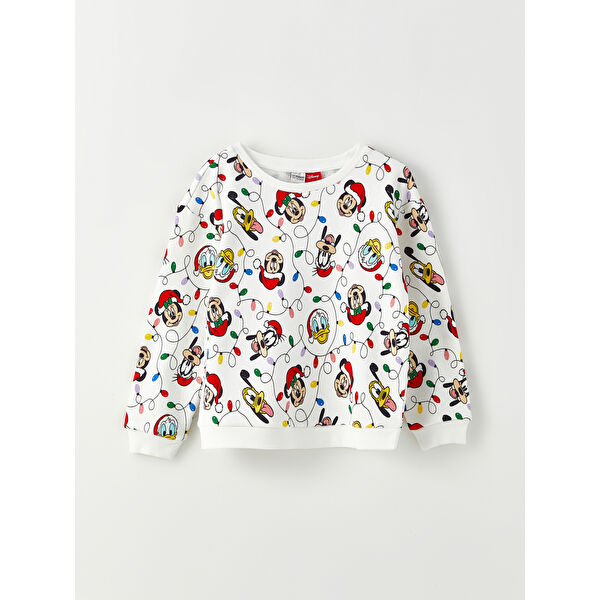 Bisiklet Yaka Disney Baskılı Uzun Kollu Kız Çocuk Sweatshirt Bisiklet Yaka Disney Baskılı Uzun Kollu Kız Çocuk Sweatshirt