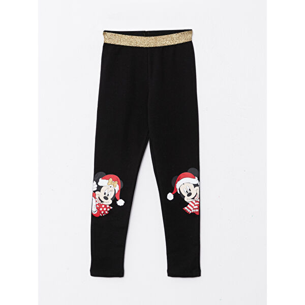 Beli Lastikli Minnie ve Mickey Mouse Baskılı Kız Çocuk Uzun Tayt Beli Lastikli Minnie ve Mickey Mouse Baskılı Kız Çocuk Uzun Tayt