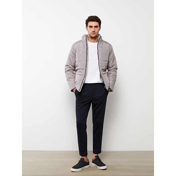 Standart Kalıp Dik Yaka Erkek Şişme Mont