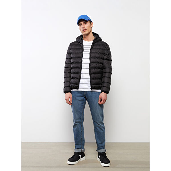 Standart Kalıp Kapüşonlu Erkek Şişme Mont