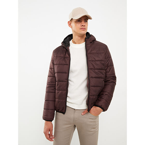 Standart Kalıp Kapüşonlu Erkek Şişme Mont