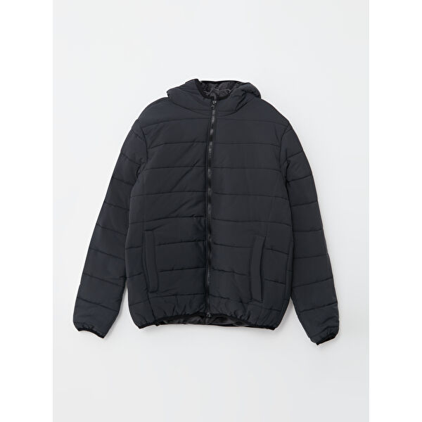 Standart Kalıp Kapüşonlu Erkek Şişme Mont