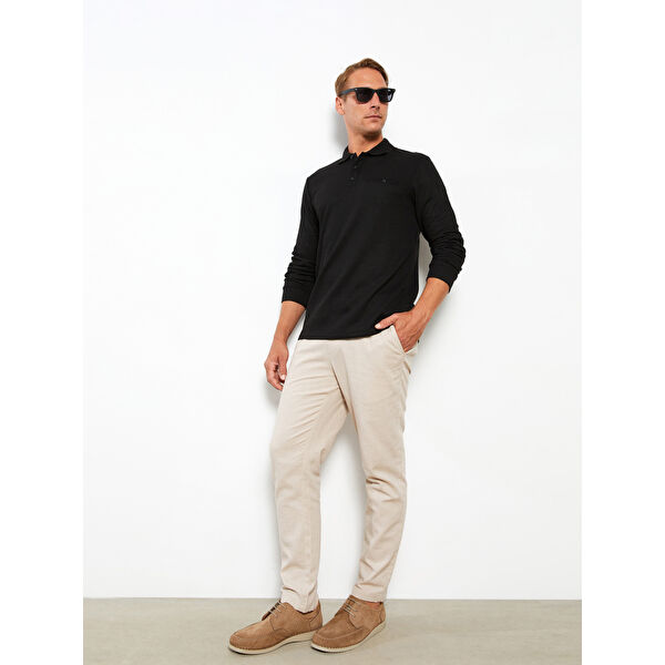 Polo Yaka Uzun Kollu Erkek Tişört