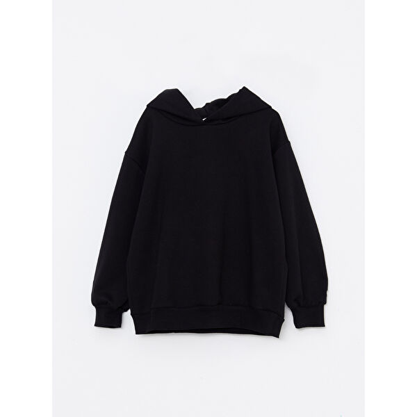 Kapüşonlu Basic Uzun Kollu Kız Çocuk Sweatshirt