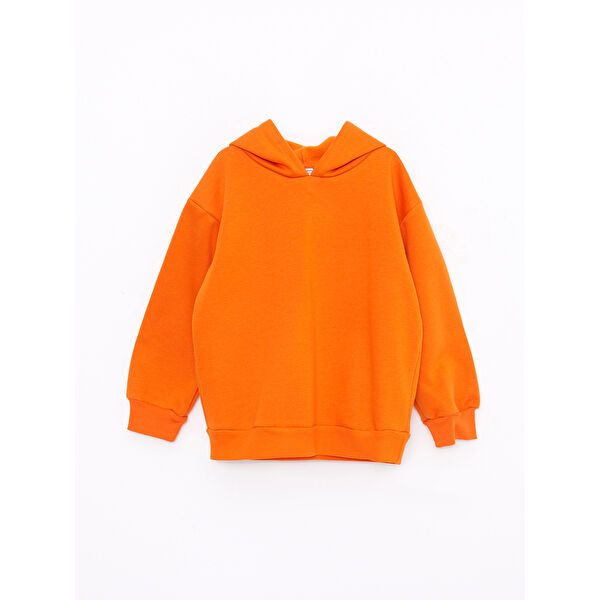 Kapüşonlu Basic Uzun Kollu Kız Çocuk Sweatshirt
