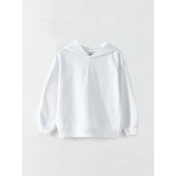 Kapüşonlu Basic Uzun Kollu Kız Çocuk Sweatshirt
