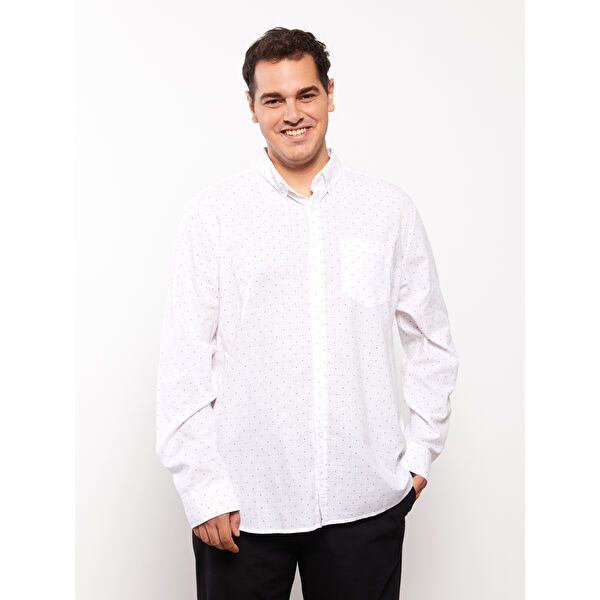 Regular Fit Uzun Kollu Desenli Poplin Erkek Gömlek Regular Fit Uzun Kollu Desenli Poplin Erkek Gömlek