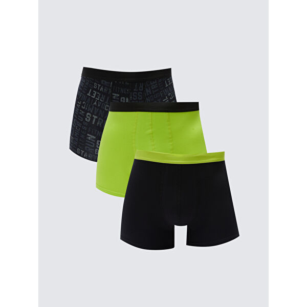 Standart Kalıp Esnek Kumaş Erkek Boxer 3'lü
