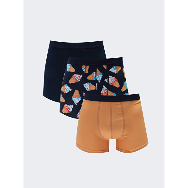 Standart Kalıp Esnek Kumaş Erkek Boxer 3'lü