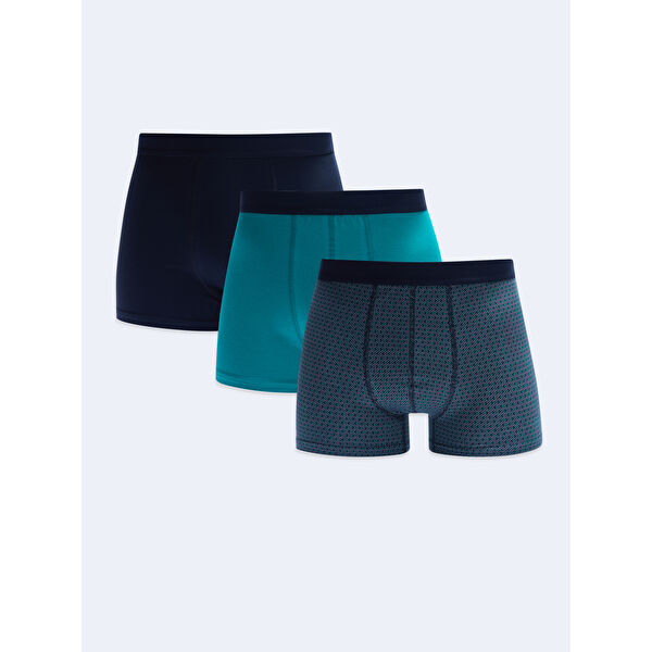 Standart Kalıp Esnek Kumaş Erkek Boxer 3'lü