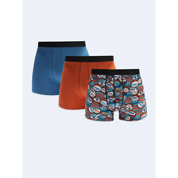 Standart Kalıp Esnek Kumaş Erkek Boxer 3'lü