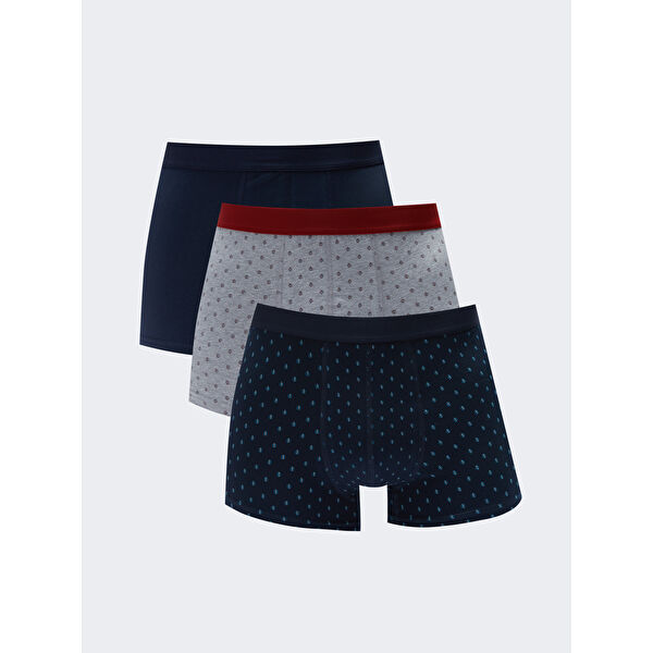 Standart Kalıp Esnek Kumaş Erkek Boxer 3'lü