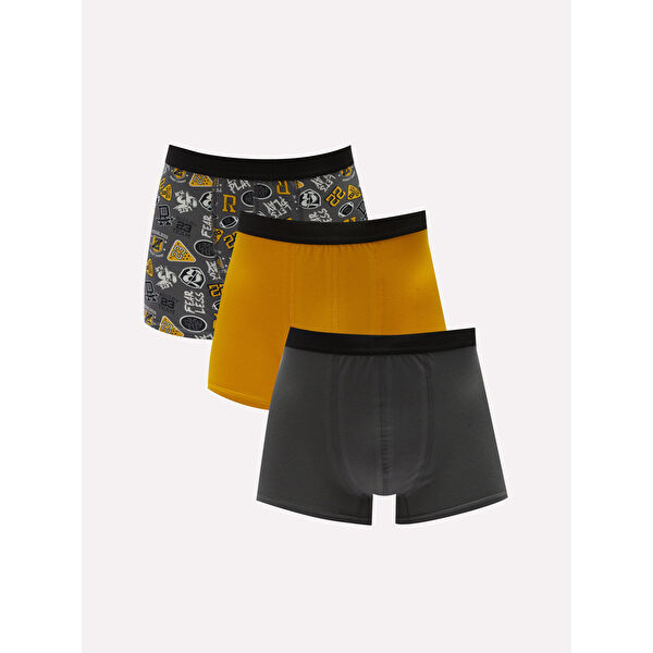 Standart Kalıp Esnek Kumaş Boxer 3'lü