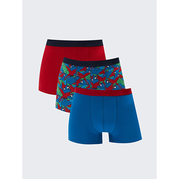 Standart Kalıp Esnek Kumaş Erkek Boxer 3'lü