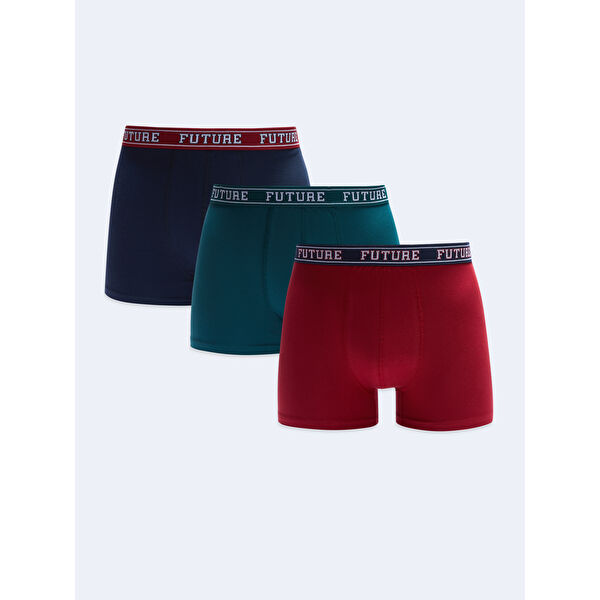 Standart Kalıp Esnek Kumaş Erkek Boxer 3'lü