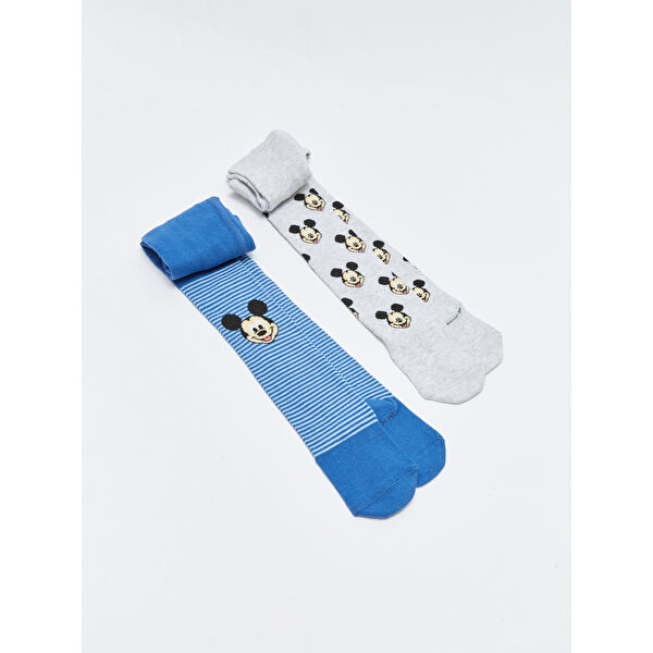 Mickey Mouse Baskılı Erkek Bebek Külotlu Çorap 2'li