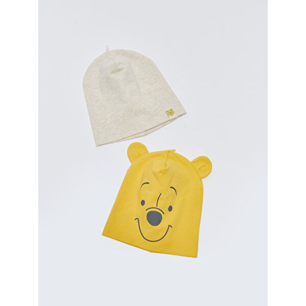 Winnie the Pooh Baskılı Erkek Bebek Bere 2'li Winnie the Pooh Baskılı Erkek Bebek Bere 2'li