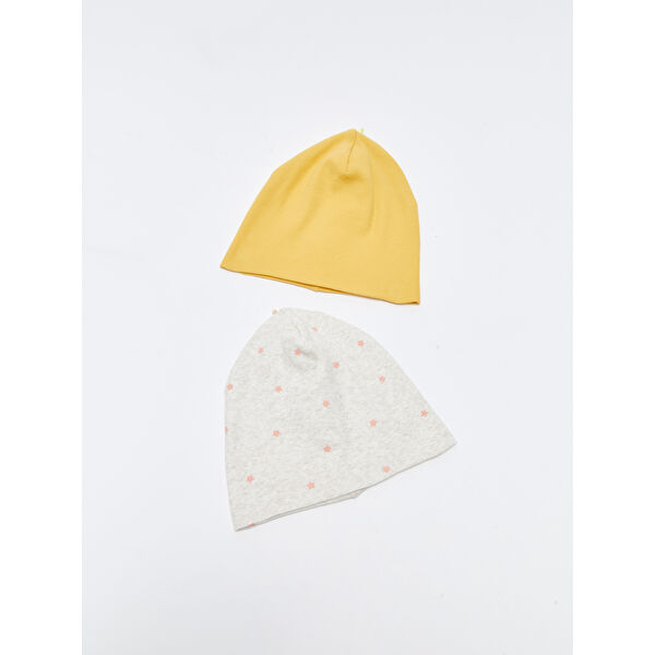 Desenli Kız Bebek Bere 2'li Desenli Kız Bebek Bere 2'li