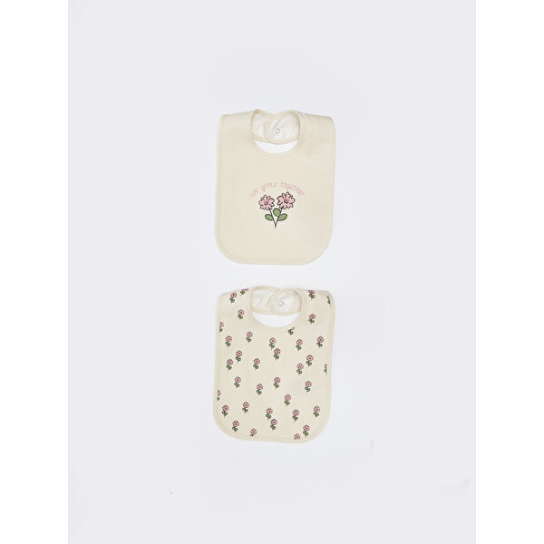 Desenli Kız Bebek Mama Önlüğü 2'li