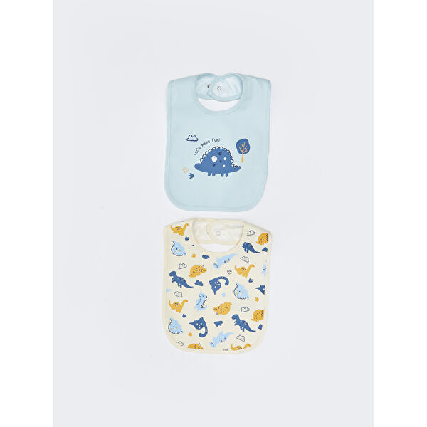 Baskılı Erkek Bebek Mama Önlüğü 2'li