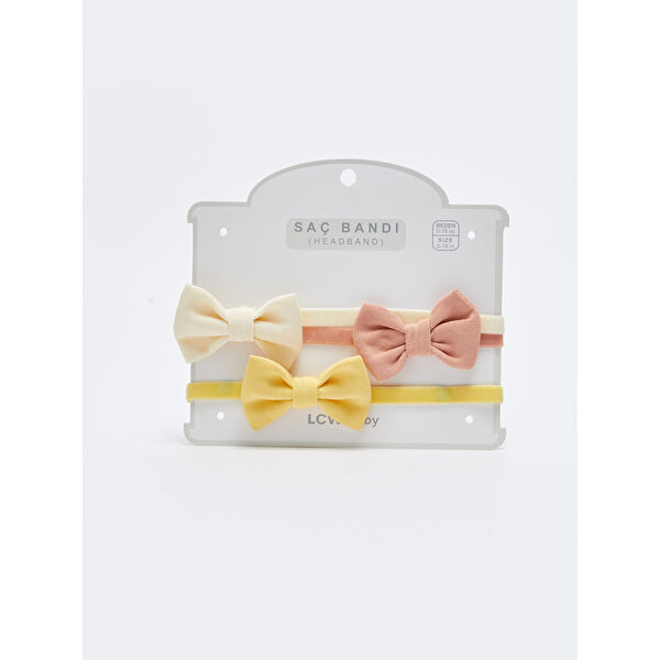 Basic Fiyonk Detaylı Kız Bebek Saç Bandı 3'lü