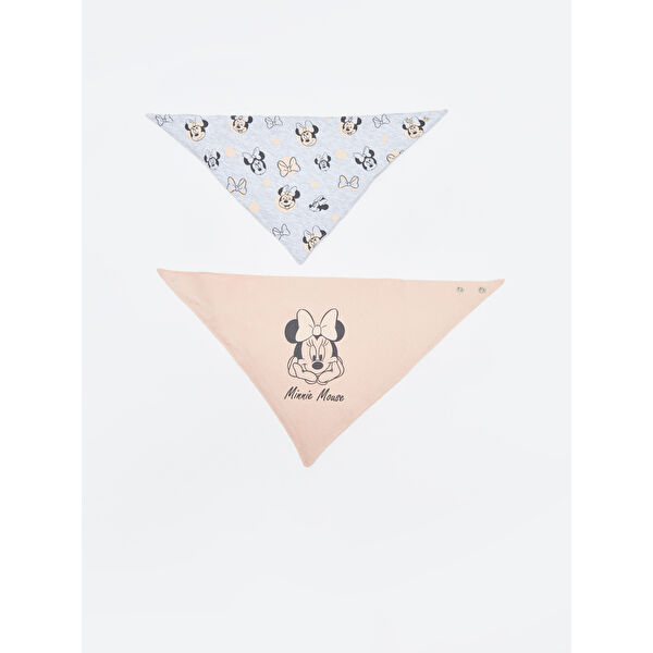 Minnie Mouse Baskılı Kız Bebek Mama Önlüğü 2'li