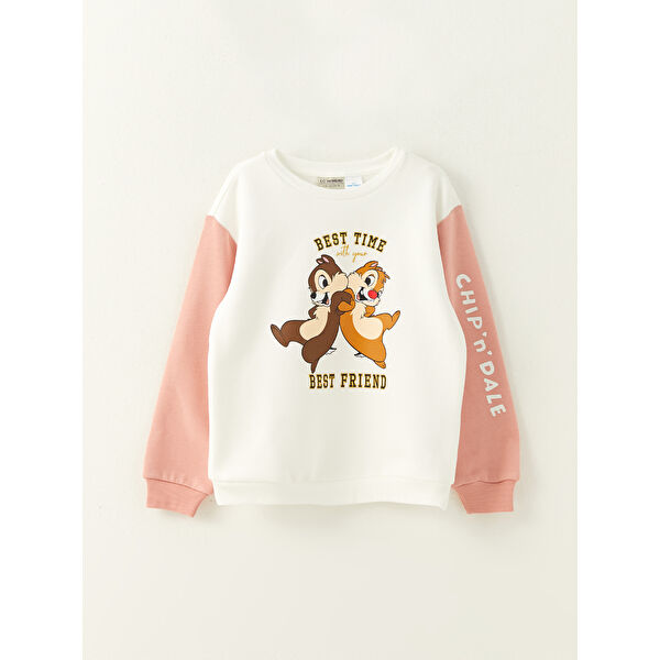 Bisiklet Yaka Chip'n Dale Baskılı Uzun Kollu Kız Çocuk Sweatshirt Bisiklet Yaka Chip'n Dale Baskılı Uzun Kollu Kız Çocuk Sweatshirt