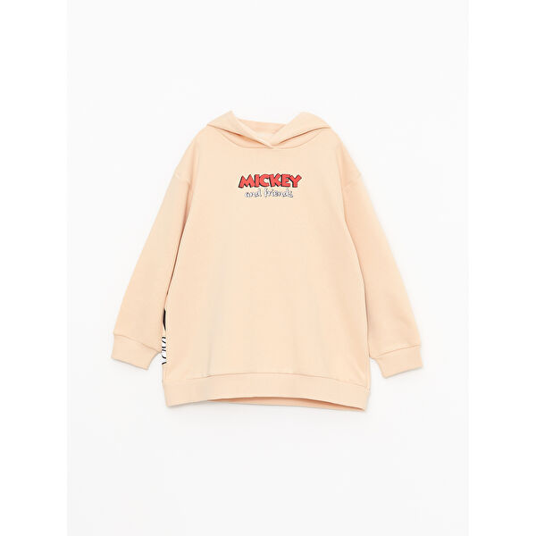 Kapüşonlu Mickey Mouse Baskılı Uzun Kollu Kız Çocuk Sweatshirt Kapüşonlu Mickey Mouse Baskılı Uzun Kollu Kız Çocuk Sweatshirt