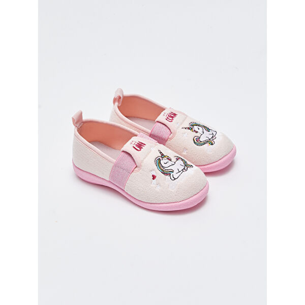 Unicorn Baskılı Kız Çocuk Panduf