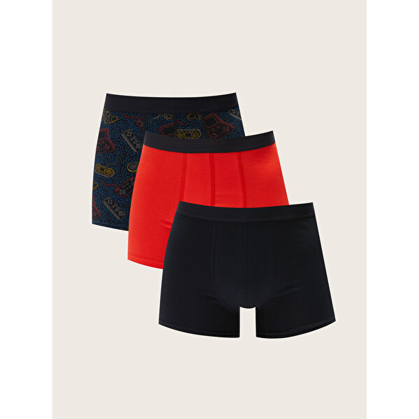 Standart Kalıp Esnek Kumaş Erkek Boxer 3'lü Standart Kalıp Esnek Kumaş Erkek Boxer 3'lü