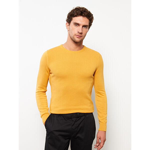 Bisiklet Yaka Uzun Kollu Erkek Triko Kazak