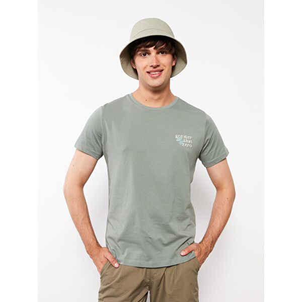 Bisiklet Yaka Kısa Kollu Baskılı Penye Erkek Tişört