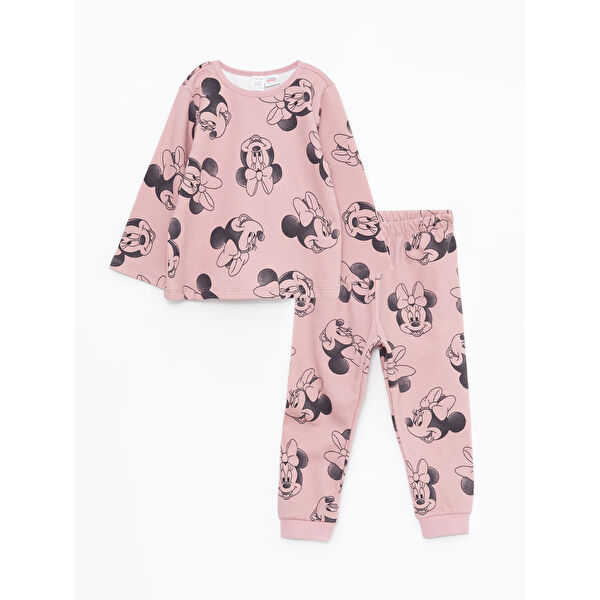 Bisiklet Yaka Uzun Kollu Minnie Mouse Baskılı Kız Bebek Pijama Takımı 2'li Bisiklet Yaka Uzun Kollu Minnie Mouse Baskılı Kız Bebek Pijama Takımı 2'li