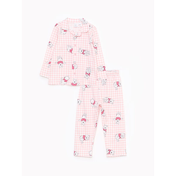 Polo Yaka Uzun Kollu Winnie the Pooh Baskılı Kız Bebek Pijama Takımı Polo Yaka Uzun Kollu Winnie the Pooh Baskılı Kız Bebek Pijama Takımı