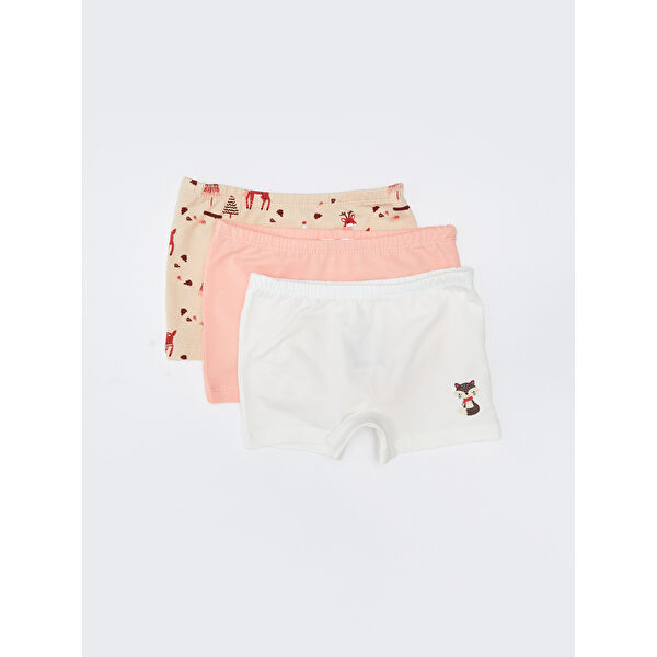 Beli Lastikli Kız Bebek Boxer 3'lü