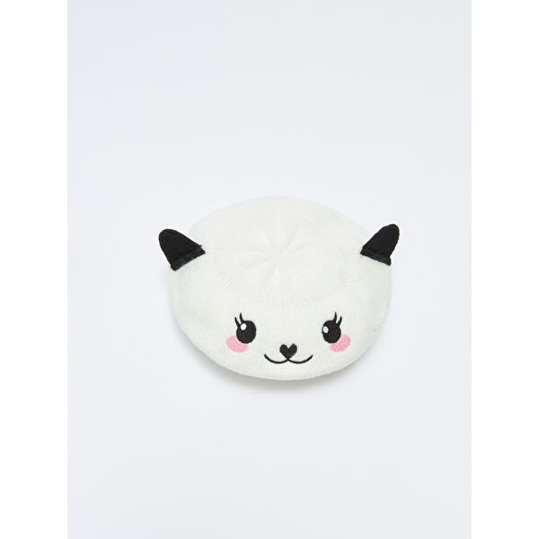 Kedi Nakışlı Kız Çocuk Ressam Şapka Kedi Nakışlı Kız Çocuk Ressam Şapka