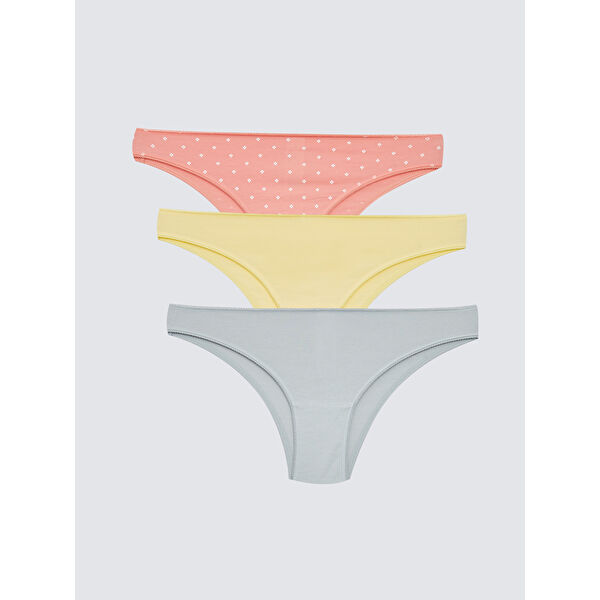 Desenli Kadın Brazilian Külot 3'lü Paket