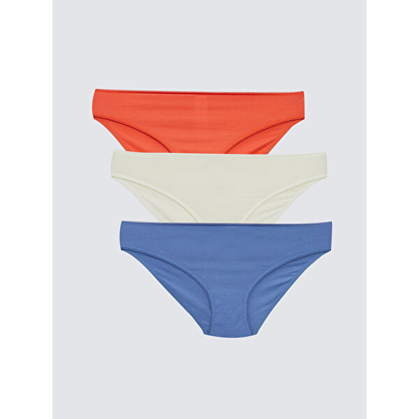 Düz Kadın Bikini Külot 3'lü Paket