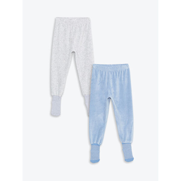 Beli Lastikli Basic Erkek Bebek Kadife Çoraplı Pantolon 2'li Takım Beli Lastikli Basic Erkek Bebek Kadife Çoraplı Pantolon 2'li Takım