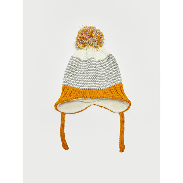 Çizgili Erkek Bebek Triko Bere