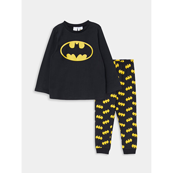 Bisiklet Yaka Uzun Kollu Batman Baskılı Erkek Bebek Pijama Takımı Bisiklet Yaka Uzun Kollu Batman Baskılı Erkek Bebek Pijama Takımı