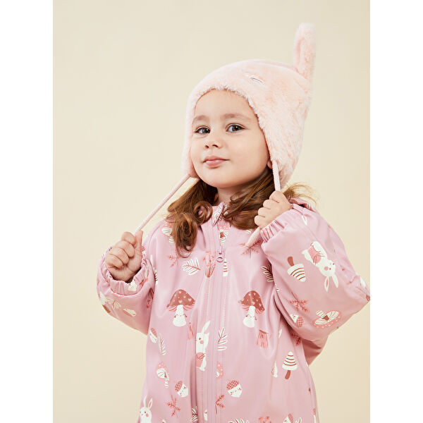 Nakış Detaylı Polar Kız Bebek Bere Nakış Detaylı Polar Kız Bebek Bere