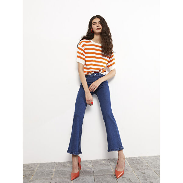 Slim Fit Düz Cep Detaylı Kadın Rodeo Jean Pantolon Slim Fit Düz Cep Detaylı Kadın Rodeo Jean Pantolon
