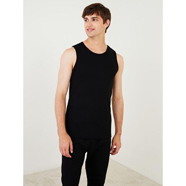 Bisiklet Yaka Kolsuz Pamuklu Erkek Atlet