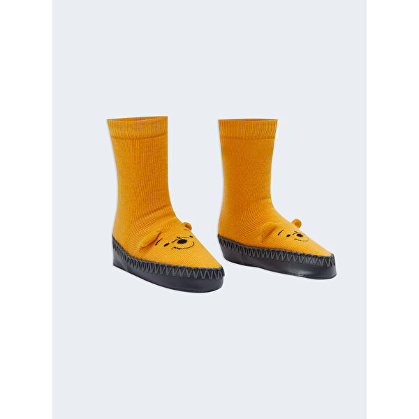 Winnie the Pooh Desenli Erkek Bebek Ev Çorabı