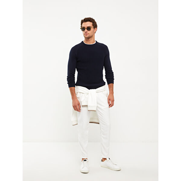 Bisiklet Yaka Uzun Kollu Erkek Triko Kazak