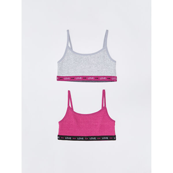 Baskılı Pamuklu Kız Çocuk Büstiyer 2'li